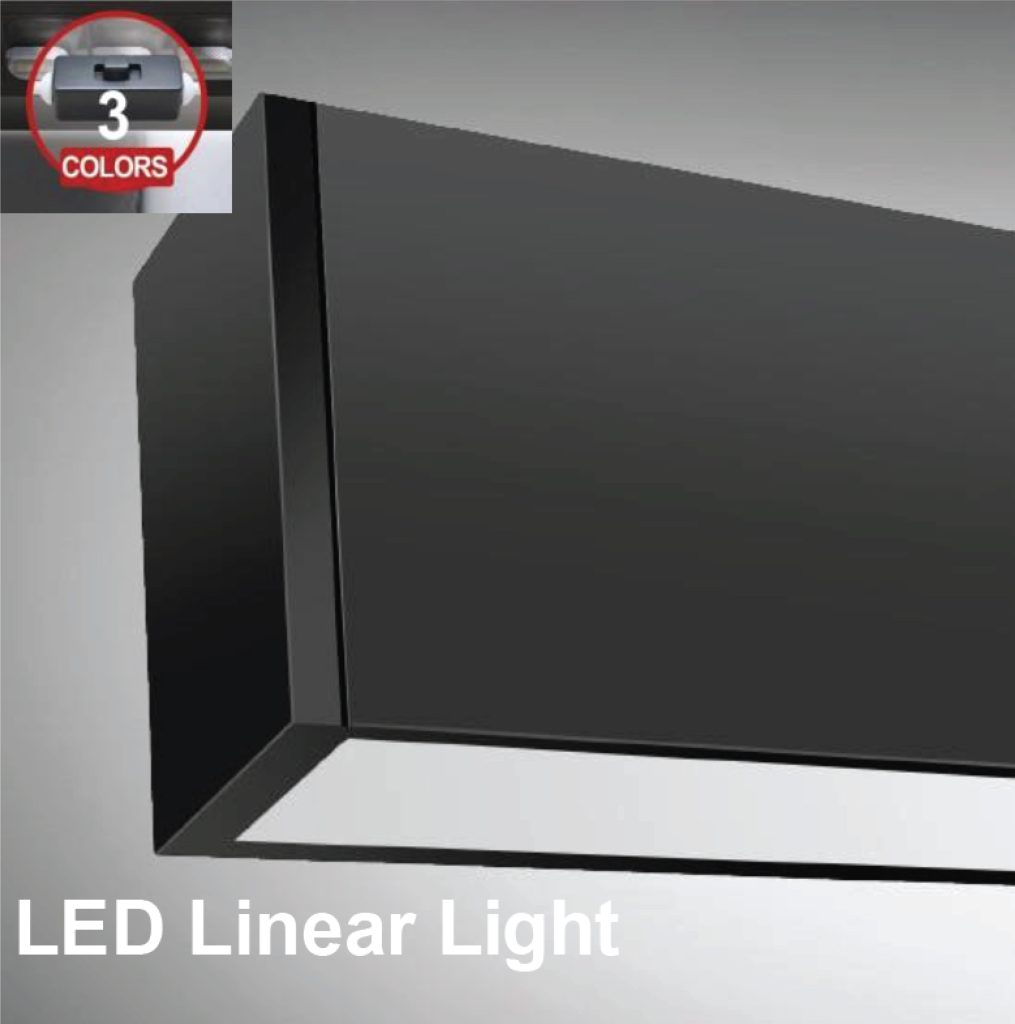 LINEAR LIGHT 20W 60CM BLACK BODY CCT SWITCH 6500/4000/3000K CONNECTABLE ...